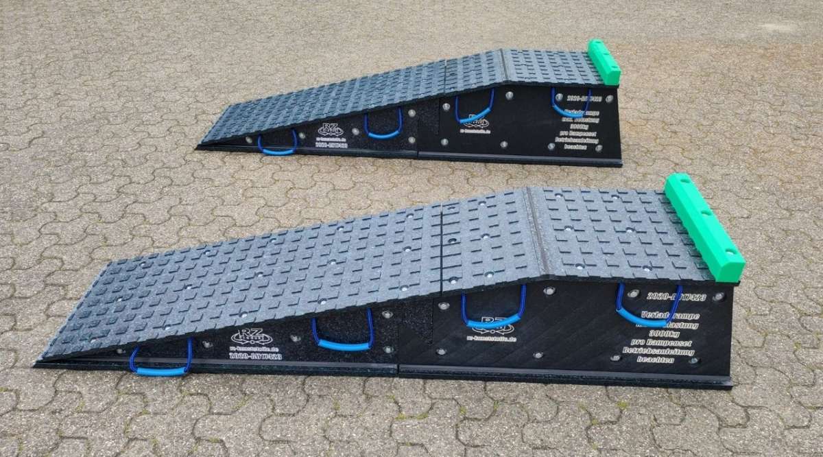 Auffahrrampe Set, 2 teilig, 2100 x 500 x 400 mm, mit Podest ...